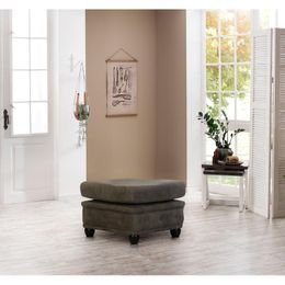 Home Affaire Polsterhocker &raquo;Rysum&laquo; passend zur Serie "Rysum" B/T/H: 75/70/45 cm grau Luxus-Microfaser Lederoptik (100% Polyester);Kunstleder B/H/T: 