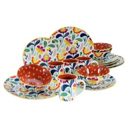 Creatable Kombiservice &raquo;Folklore Bunt, Kombi-Service 16 tlg&laquo; Blumenmotive bunt Steinzeug 16 Stk.