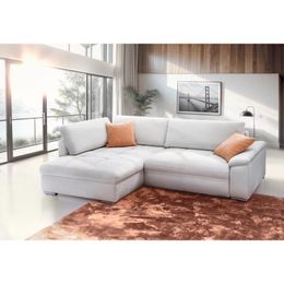 exxpo - sofa fashion Ecksofa &raquo;Casa Grande inkl. Bettfunktion & Bettkasten, bequem&laquo; Breite 268cm, L-Form, guter Sitzkomfort, gro&szlig;e Liegefl&auml;che wei&szlig; B/H