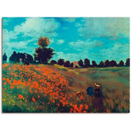 Artland Leinwandbild &raquo;Die Mohnblumen, 1873&laquo; Blumenwiese 1 Stk. tlg. auf Holzrahmen gespannt blau Leinwand B/H/T: 80cm x 60cm, Leinwandbild Blumenwiese 