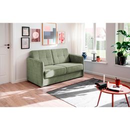 Home Affaire Schlafsofa &raquo;Milano Einzelauszug, Schlaffunktion, schmale Armlehnen, Breite 147cm&laquo; zwei einzeln ausziehbare Liegefunktionen gr&uuml;n 100% 