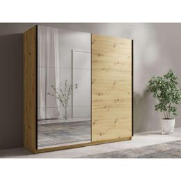OTTO home Kleiderschrank &raquo;Kleiderschrank Fresnooo mit 5 Einlegeb&ouml;den, Spiegel und Kleiderstange&laquo; Garderobe mit 2 Schwebet&uuml;ren, B/H/T 200/207/62 cm 
