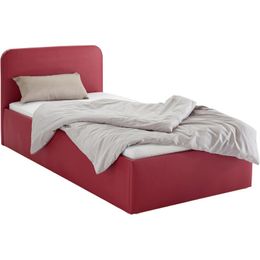 Westfalia Schlafkomfort Polsterbett inkl. Bettkasten bei Ausf&uuml;hrung mit Matratze rot Bezug Bett: wahlweise Microfaser (100% Polyester), Strukturstoff (77% Polyester, 23% 