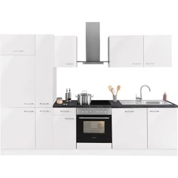 Optifit K&uuml;chenzeile &raquo;Iver Breite 300 cm&laquo; mit Hanseatic E-Ger&auml;ten, inkl. K&uuml;hlschrank wei&szlig; B/H/T: 300cm x 207cm x 60cm