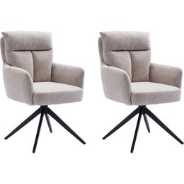 Home Affaire Esszimmerstuhl &raquo;Monaco&laquo; (Set) 2 Stk.verschiedene Gestelle w&auml;hlbar, Belastbar bis 120 Kg beige Boucle B/H/T: 59cm x 92,5cm x 67,5cm, 2 Stk