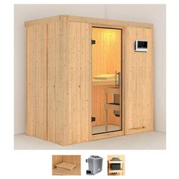 Karibu Sauna &raquo;Vada&laquo; Set, Ofen 9 KW externe Strg easy beige Saunaofen, externe Steuerung, 9 kW