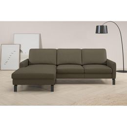Home Affaire Ecksofa inkl. saugroboterfreundliche H&ouml;he & schmale Armlehnen braun 100% Polyester B/H/T: 244cm x 86cm x 164cm, Microfaser, Longchair 