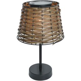 N&auml;ve n&auml;ve Au&szlig;en-Tischleuchte &raquo;Solar-Tisch-Leuchte Rattan braun "RADA"&laquo; 1 Stk. Warmwei&szlig; Inkl. D&auml;mmerungssensor schwarz H: 31cm, 1 Stk.