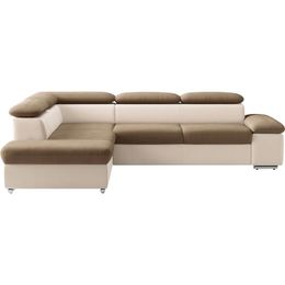 Sit & More sit&more Ecksofa &raquo;Valantine L-Form, B: 272 cm&laquo; mit Arm- & Kopfteilverstellung, optional mit Schlaffunktion braun 100% Polyester;Luxus-Kunstleder/