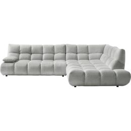 Home Affaire Ecksofa &raquo;Cozy Bubble, mit klappbarer Armlehne, Breite 324 cm&laquo; mit eleganter Steppung, Rundumbezug & weicher Polsterung grau 100% 