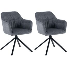 OTTO home Esszimmerstuhl &raquo;Turin&laquo; (Set) 2 Stk.moderner Stuhl, 360 Grad drehbar, mit hochwertigem Strukturstoff grau Metall, Polyester B/H/T: 58,5cm x 