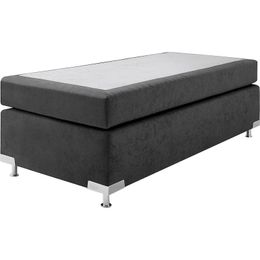 Westfalia Schlafkomfort Boxspringbett &raquo;Holland&laquo; ohne Kopfteil, frei im Raum stellbar grau Microvelours (100% Polyester) Microvelours Ohne Topper, Liegefl&auml;che B/L: 100cm x 