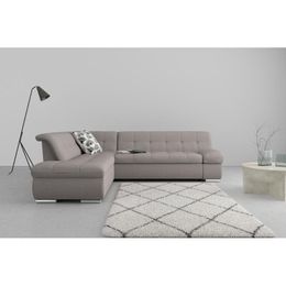 DOMO collection Ecksofa &raquo;MONA 271x213 cm, modern und komfortabel&laquo; whlw. mit Bett- und Armlehnfunktion, L-Form braun Struktur fein 100% Polyester;