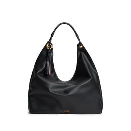 Tommy Hilfiger Damen Hobo &raquo;TH STATEMENT LEATHER HOBO&laquo;, Damen Umh&auml;ngetasche, Schultertasche, Handtasche mit Logoschriftzug schwarz B/H/T: 45cm x 37,5cm