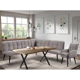 exxpo - sofa fashion Essbank &raquo;Mocca Essbank, Sitzbank&laquo; hoher Sitzkomfort, bequem und elegant, hochwertige Detailverarbeitung grau B/H/T: 260cm x 94cm 