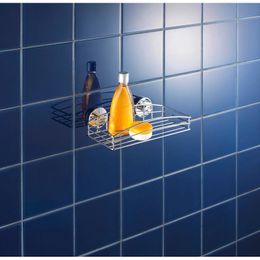 Wenko Duschablage &raquo;Vacuum-Loc &laquo; Set, 2er Set, 2 Stk. tlg. 1 Korb, 2 Ablagen, 2 Haken silber Stahl Zweier Set; Ma&szlig;e (B x H x T) je: 26 x 6,5 x 14 cm