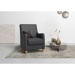 Home Affaire Sessel &raquo;Palmera, B: 70 cm&laquo; mit Federkern schwarz Luxus-Microfaser (100% Polyester);Struktur (100% Polyester);Luxus-Microfaser in 