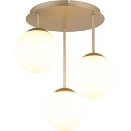 Globo LIGHTING Deckenleuchte &raquo;HARMON&laquo; E14 1 Stk. Deckenleuchte mit Glaskugeln, modern, stilvoll & edel gold 3, &Oslash; 15cm H: 40cm, 1 Stk.