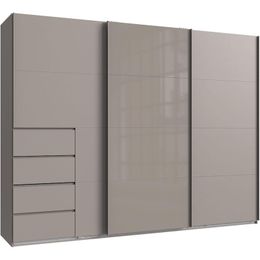 wimex Schwebet&uuml;renschrank &raquo;Bali in den Breiten 180cm, 225cm & 270cm, Schrank mit Glaselement&laquo; Kleiderschrank erh&auml;ltlich in den Farben; grafit und saharagrau