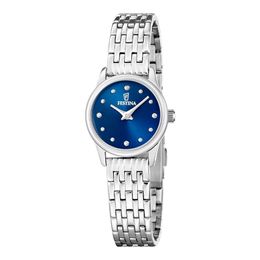 Festina Damen Quarzuhr &raquo;Mademoiselle&laquo; Armbanduhr, Damenuhr, Edelstahlarmband, analog blau Einheitsgr&ouml;&szlig;e