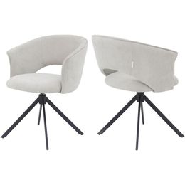 Tom Tailor HOME Armlehnstuhl &raquo;CURVY ARMCHAIR&laquo; (Set) 2 Stk.mit Armlehnen, drehbar, R&uuml;ckholfunktion, R&uuml;ckenausschnitt beige Metall, Stoff B/H/T: 61,5cm 