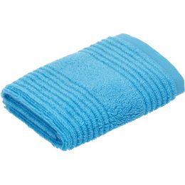 Vossen Waschlappen &raquo;Tomorrow&laquo; mit Streifenstruktur blau Frottier B/L: 30cmx30cm, 3 Stk.