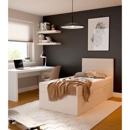 FORTE Einzelbett &raquo;LUNO inkl. Bettkasten, Breite: 100cm&laquo; Liegefl&auml;che L&auml;nge B: 200cm x 100cm, H&ouml;he Bett: 59,5cm H&ouml;he Bettseite: 58cm H&ouml;he Liegefl&auml;che: 
