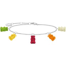 Thomas Sabo Damen Thomas Sabo Armband &raquo;Thomas Sabo x HARIBO Schmuck: Armband mit Goldb&auml;ren bunt&laquo; mit Kristallglas bunt 19, Silber 925 (recycelt)