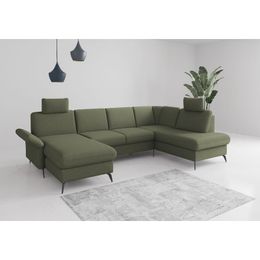 OTTO home Wohnlandschaft &raquo;Rochelle&laquo; wahlweise mit Schlaffunktion, Bettkasten und Armteilverstellung gr&uuml;n 95% Polyester 5% Polyamid B/H/T: 314cm x 93cm