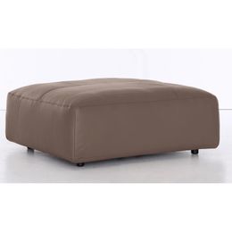 Musterring Hocker &raquo;LUCIA&laquo; braun Flachgewebe VALMONT (60% Baumwolle/40% Leinen);Leder PURO, pigmentiertes Leder;Microfaser CRONA (100% Polyester);Flachgewebe 