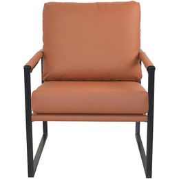HOFMANN LIVING AND MORE Loungesessel 1 Stk. tlg. braun 100% Polyurethan Kunstleder, B/H/T: 65cm x 90cm x 81cm