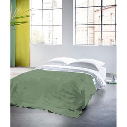 Fleuresse Plaid &raquo;Plaid&laquo; Halbleinen, in Gr. 180x270 cm, Plaid gr&uuml;n Baumwolle, Leinen B/L: 180cm x 270cm