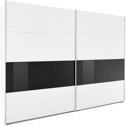 wimex Schwebet&uuml;renschrank &raquo;Bramfeld Kleiderschrank&laquo; mit Glaselementen und zus&auml;tzlichen Einlegeb&ouml;den schwarz B/H/T: 270cm x 208cm x 64cm, T&uuml;ren: 2 Stk.