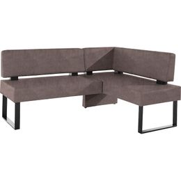 OTTO home Eckbank &raquo;Oliver mit Metallgestell, K&uuml;chenbank&laquo; verschiedene Bez&uuml;ge Cord Esszimmerbank OTTOs Choice braun Holzwerkstoff, Massivholz, 