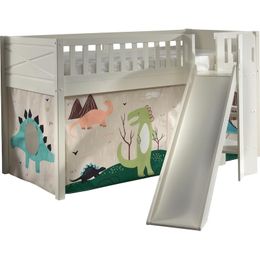Vipack Hochbett &raquo;Scott&laquo; B/H/T ca. 207,6x114x203,7cm, Kopf-/Fu&szlig;teil mit Fr&auml;sung, stabil gebaut, mit Rutsch-/Leiterturm, LF 90x200 cm, inkl. Vorhang, 7 Designs