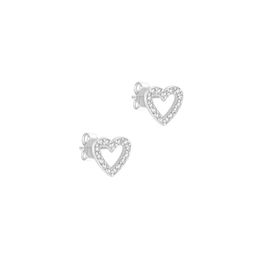 s.Oliver Damen s.Oliver Paar Ohrstecker &raquo;Open Heart, Herz&laquo; mit Zirkonia (synth.) Silber 925 (Sterlingsilber)