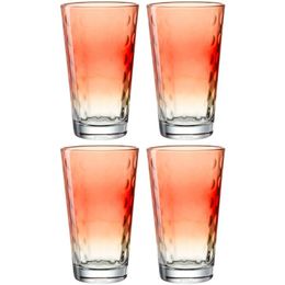 Leonardo Gl&auml;ser-Set &raquo;OPTIC&laquo; 540 ml, 4-teilig rot Glas &Oslash; 9,2cm x 16cm, 540ml, 4 Stk.