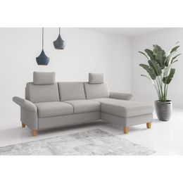 OTTO home Ecksofa &raquo;Rochelle, L-Form&laquo; wahlweise mit Armteilverstellung, Schlaffunktion und Bettkasten grau 95% Polyester 5% Polyamid B/H/T: 251cm x 