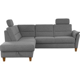 Home Affaire Ecksofa &raquo;Palmera L-Form, B: 236 cm&laquo; optional Schlaffunktion & Bettkasten, Federkern silber 100% Polyester;Struktur (100% Polyester);Luxus