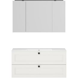 Nobilia Badm&ouml;bel-Set &raquo;Cascada&laquo; Set, mit Waschbecken, inkl. Spiegelschrank mit Beleuchtung, 2 Stk. tlg. B/H/T: 121cmcm x 169cmcm x 48,7cmcm