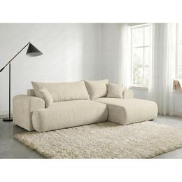 WERK2 Ecksofa &raquo;Ewela, modern, inkl. Bettfunktion & Bettkasten, bequem, Breite 265cm&laquo; moderner Boucle Bezug, Liegefl&auml;che 200/140cm 100% Polyester B/H/T