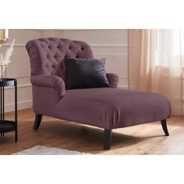 Home Affaire Loveseat &raquo;Amiens Sessel Loungesessel&laquo; mit wundersch&ouml;ner Knopfheftung im R&uuml;cken lila Struktur fein (100% Polyester);Samtoptik (100% 