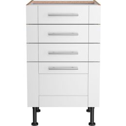 KOCHSTATION Unterschrank &raquo;KS-Ahus&laquo; Breite 50 cm braun wildeiche Nachbildung, B/H/T: 50cm x 87cm x 58,4cm, Schubladen: 4 Stk.