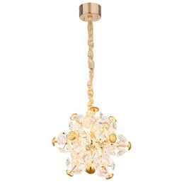 Globo LIGHTING LED Pendelleuchte &raquo;FLORIELLA&laquo; LED-Modul 1 Stk. Warmwei&szlig; H&auml;ngelampe/H&auml;ngeleuchte/Wohnzimmer/Esstisch/elegant gold 1 Stk.