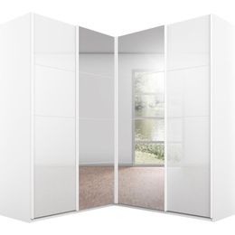 Rauch Schwebet&uuml;renschrank &raquo;Schrank Garderobe Eckkleiderschrank QUADRA Front in Dekor/Hochglanz&laquo; Ma&szlig; 181x187 cm, H&ouml;hen 210/229 cm, inkl. Soft-Close-