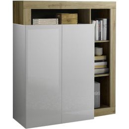 Home Affaire Mehrzweckschrank &raquo;Hamburg, Breite 108 cm&laquo; H&ouml;he 126 cm braun Weiss, B/H/T: 108cm x 126cm x 42cm, T&uuml;ren: 2 Stk., Komplettausf&uuml;hrung