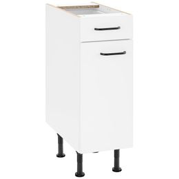 Optifit Unterschrank &raquo;Elga&laquo; mit Soft-Close-Funktion, h&ouml;henverstellbaren F&uuml;&szlig;e, Breite 30 cm wei&szlig; Holzwerkstoff wei&szlig;, B/H/T: 30cm x 87cm x 58,4cm, T&uuml;ren