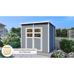 Konifera Gartenhaus &raquo;Felix 2&laquo; Inklusive Fu&szlig;boden grau Massivholz Fu&szlig;boden im Gartenhaus, ohne Dacheindeckung