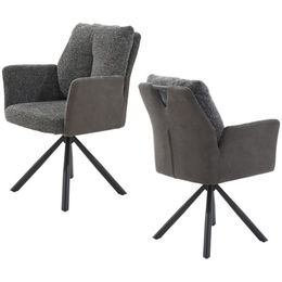 Jockenh&ouml;fer Drehstuhl &raquo;Shelby&laquo; (Set) 2 Stk.4-Fuss-Stuhl, 360&deg; drehbar, Taschenfederkern, bis 150kg belastbar B/H/T: 60cm x 92cm x 66cm, 2 Stk., Microfaser 