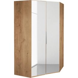 wimex Eckkleiderschrank &raquo;Level by fresh to go&laquo; mit Spiegelt&uuml;ren braun B/H/T: 216cm